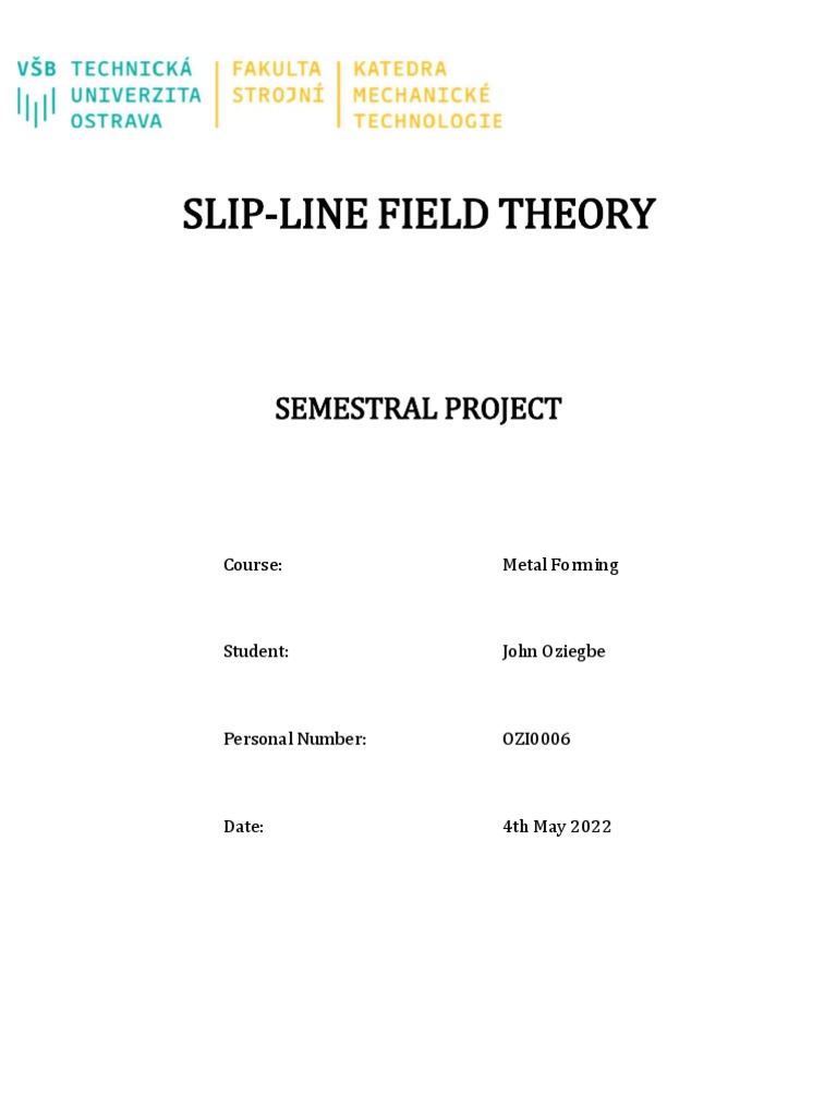 Slip-Line Field Theory in Metal Forming | PDF | Stress (Mechanics ...
