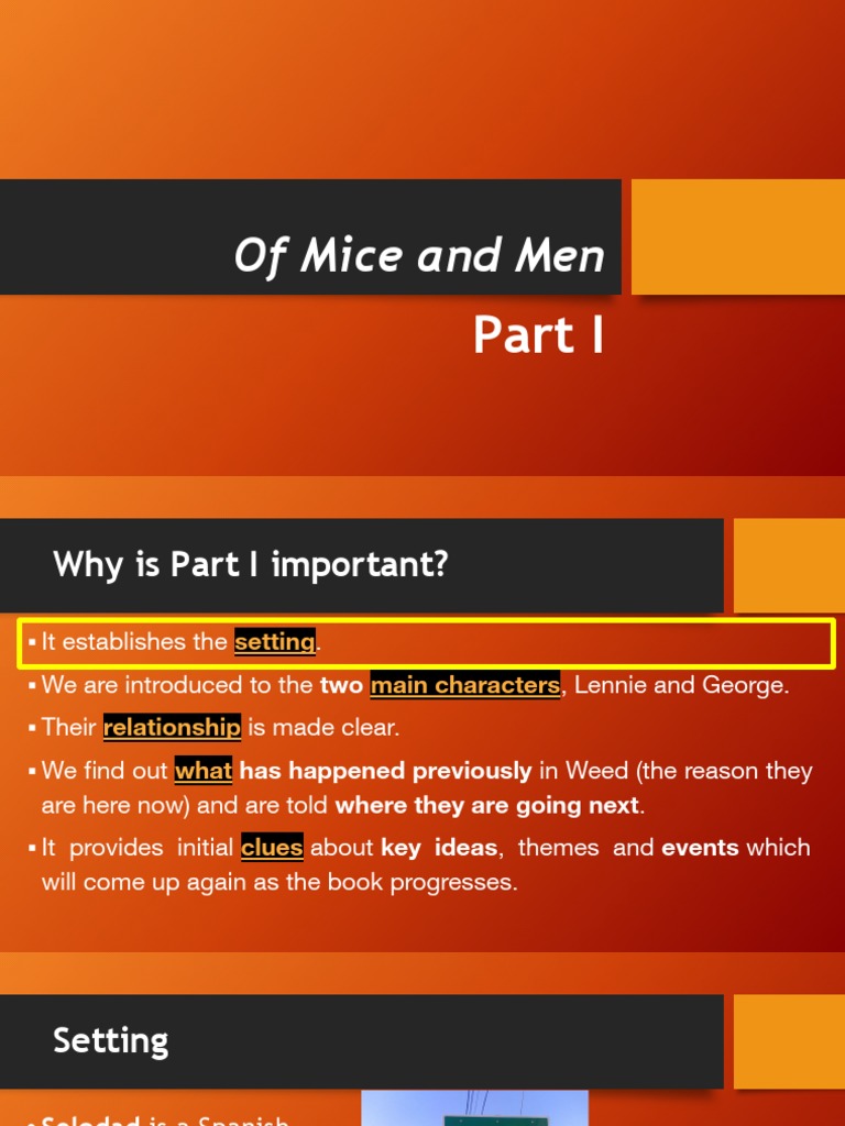 Of Mice and Men: Part I Analysis | PDF | Poetry