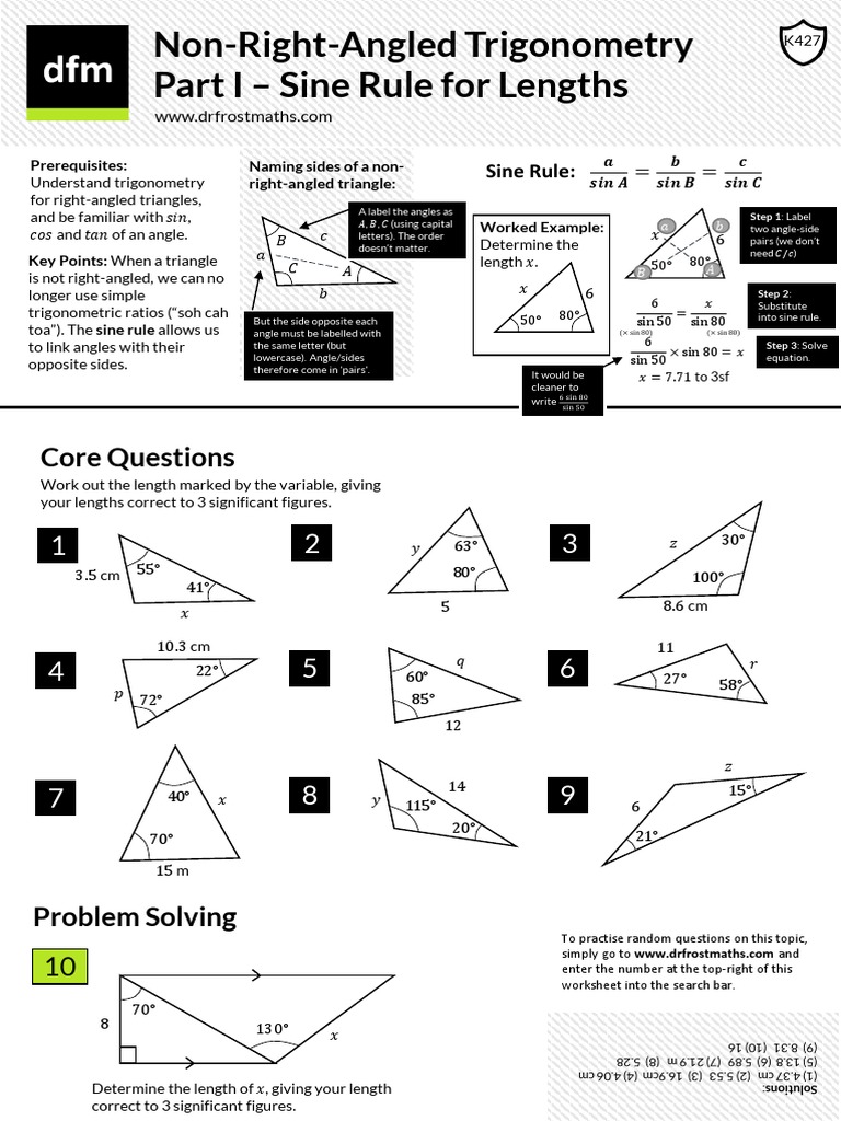Sine Rule 1 | PDF | Trigonometric Functions | Trigonometry