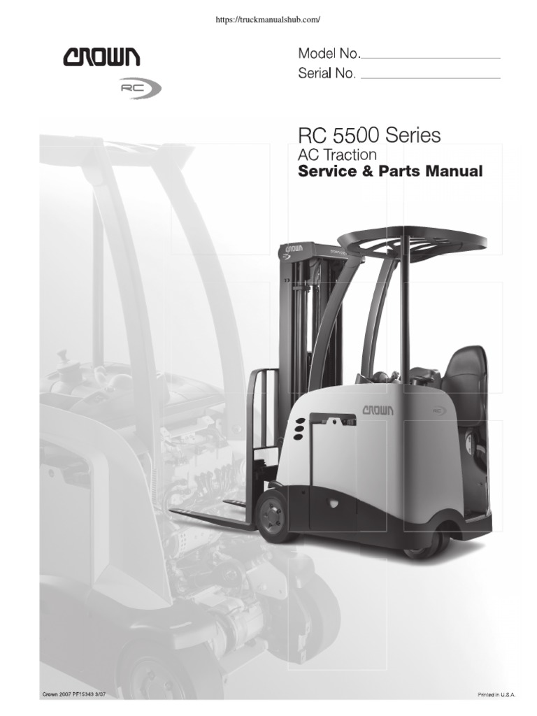 Crown RC 5500 Service & Parts Manual | PDF | Axle | Elevator