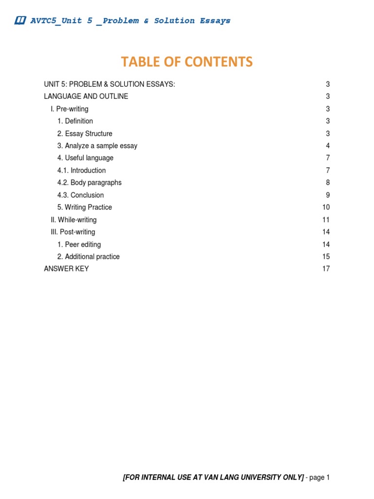 (Official) AVTC5 - Unit 5 - Problems Solutions - Full Essay | PDF | Essays | Thesis