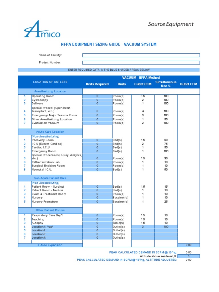 Amico As Equipment Sizing Guide | PDF | Intensive Care Unit | Neonatal Intensive Care Unit