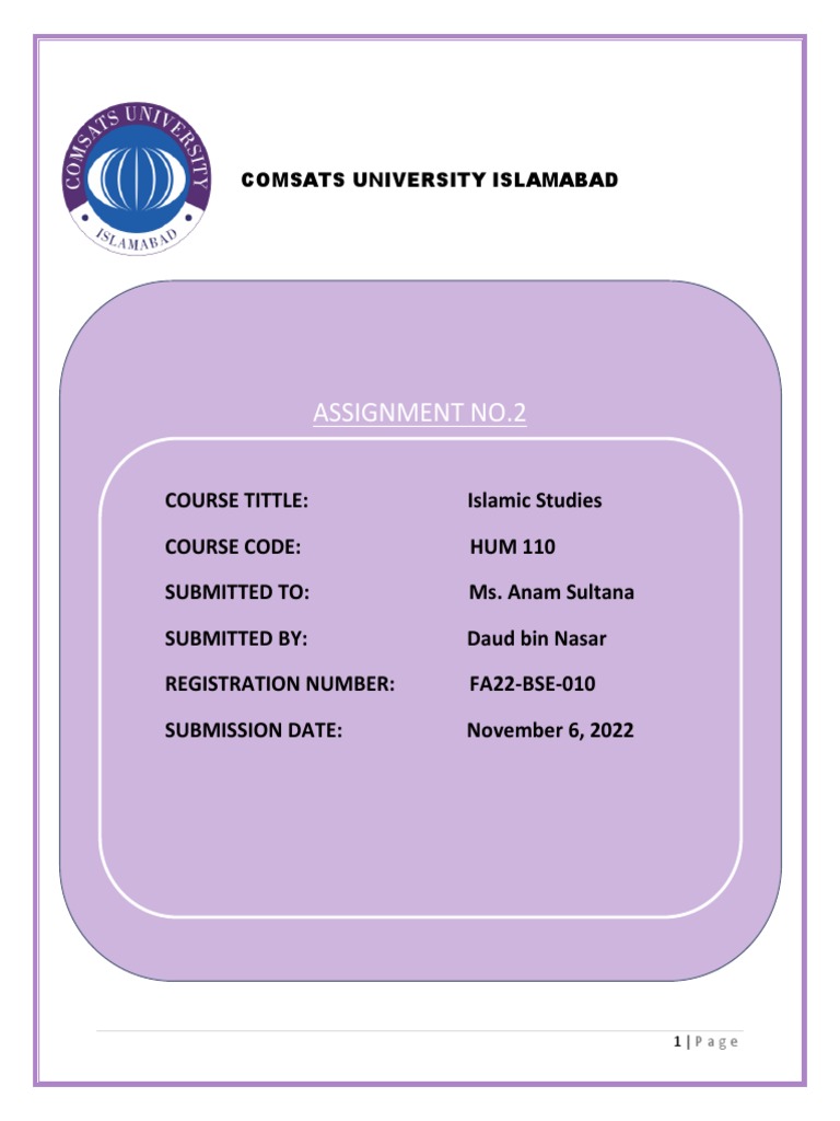 Islamiyat Assignment 2 | PDF | Surah | Religious Belief And Doctrine
