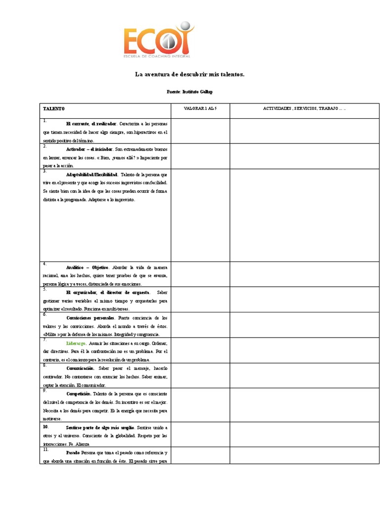 Descubriendo Mis Talentos Personales | PDF