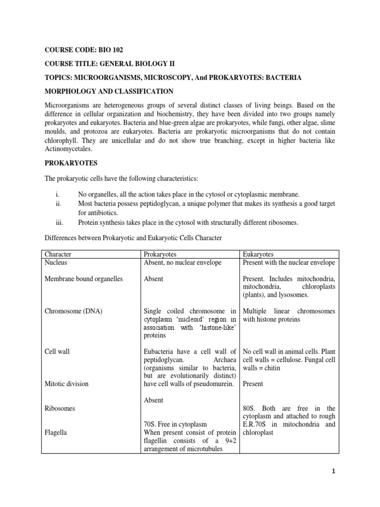 Bio 102 Lecture Note (Bacteria) - 3 | PDF | Cell (Biology) | Bacteria