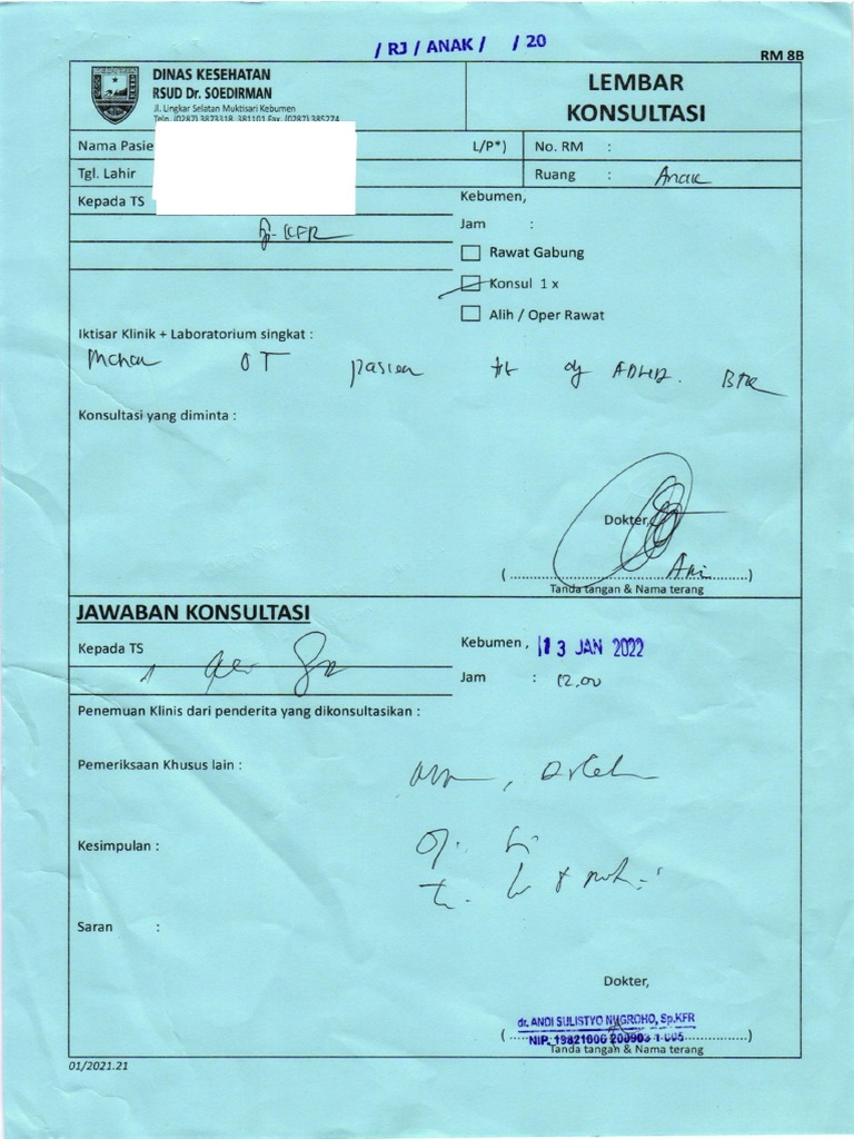 Contoh Lembar Konsul | PDF