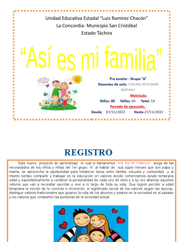 2 Proyc Amo Mi Familia, Mi Escuela y Mi Vida | PDF