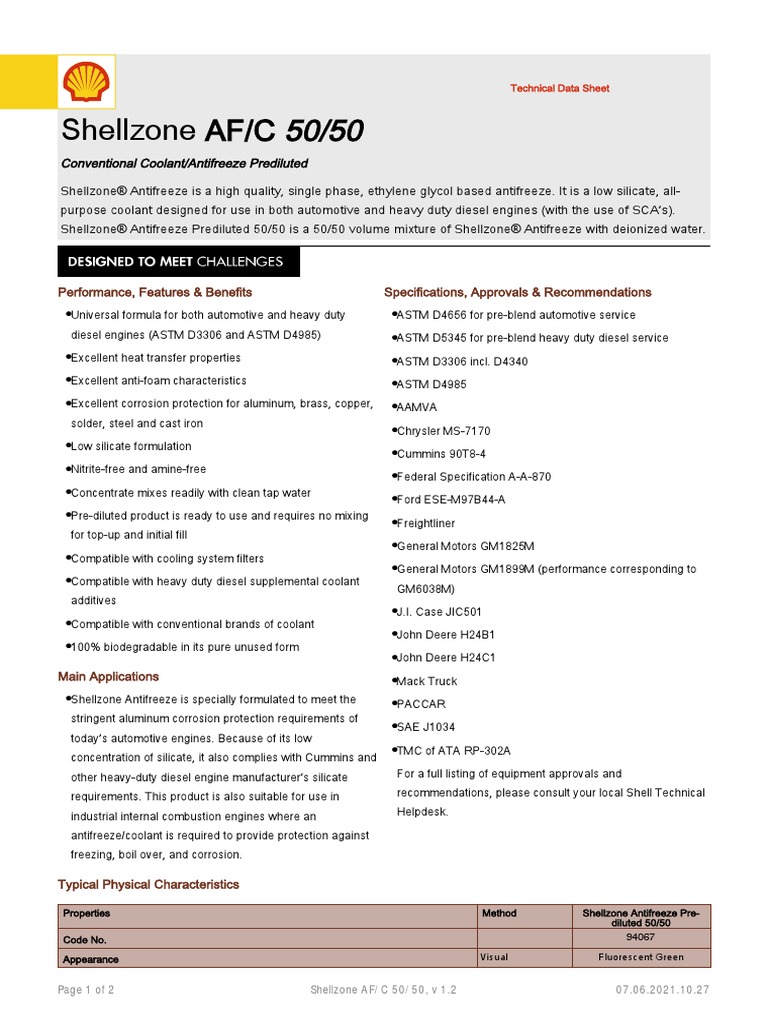 Shellzone AFC 50-50 | PDF | Physical Sciences | Materials