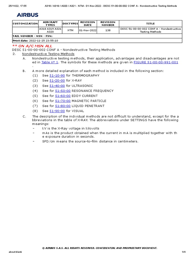 A318 - A319 - A320 - A321 - NTM - 01-Nov-2022 - DeSC 51-00-00-002 CONF A - Nondestructive ...