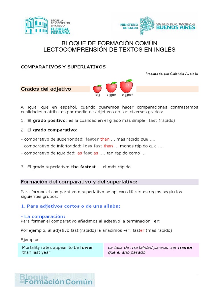 Comparativos y Superlativos | PDF | Adjetivo | Medicina CLINICA
