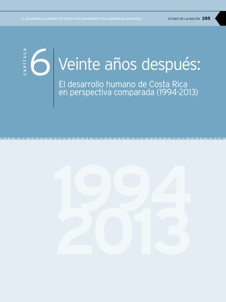 PEN - El Desarrollo Humano de Costa Rica en Perspectiva Comparada (1994 ...