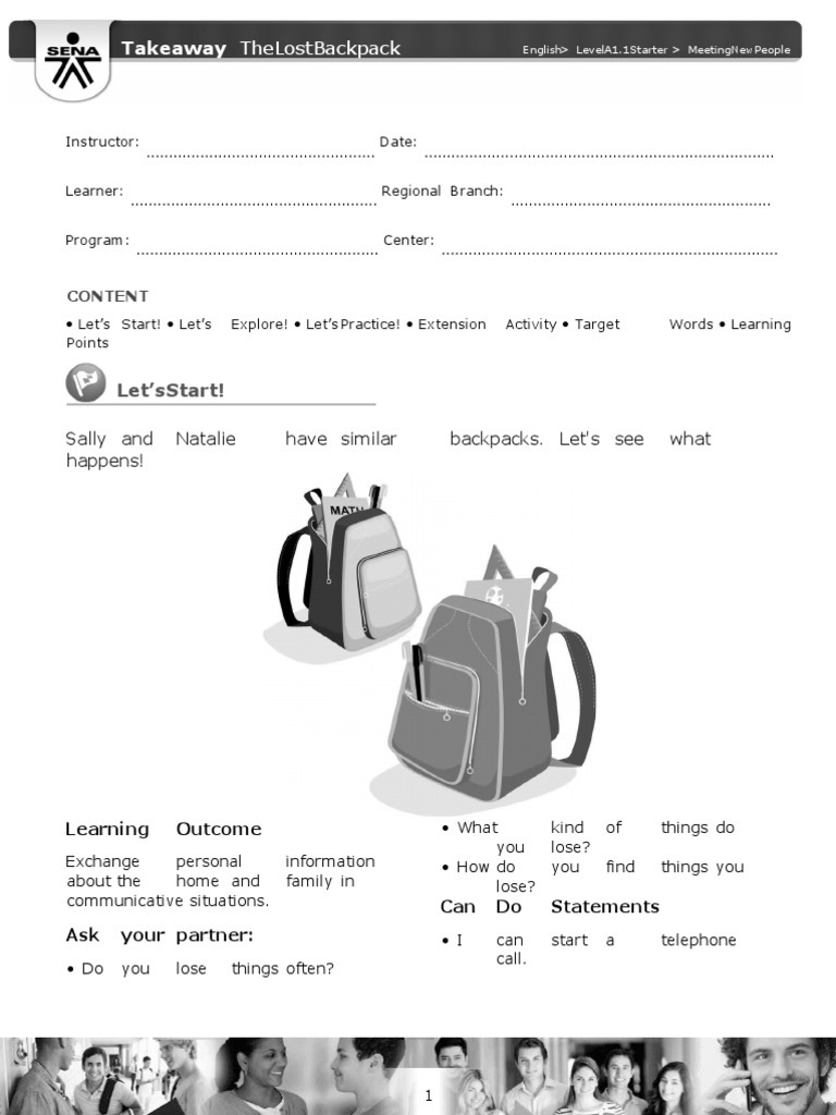 The Lost Backpack Story | PDF | Verb | Learning