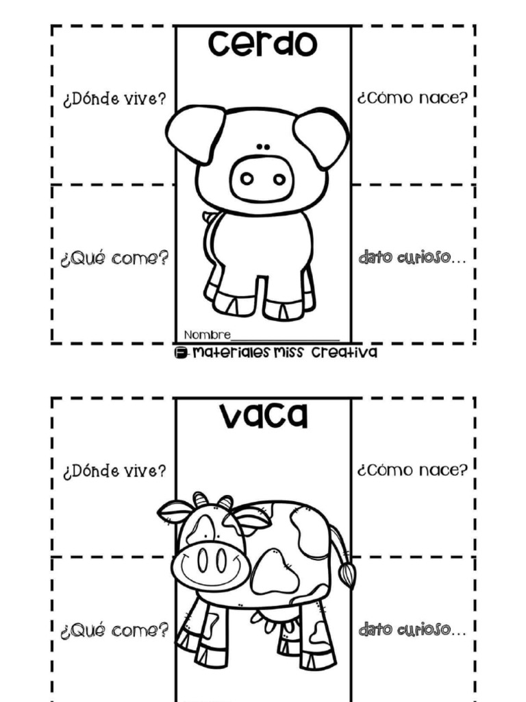 Fichas de Investigación Animales | PDF