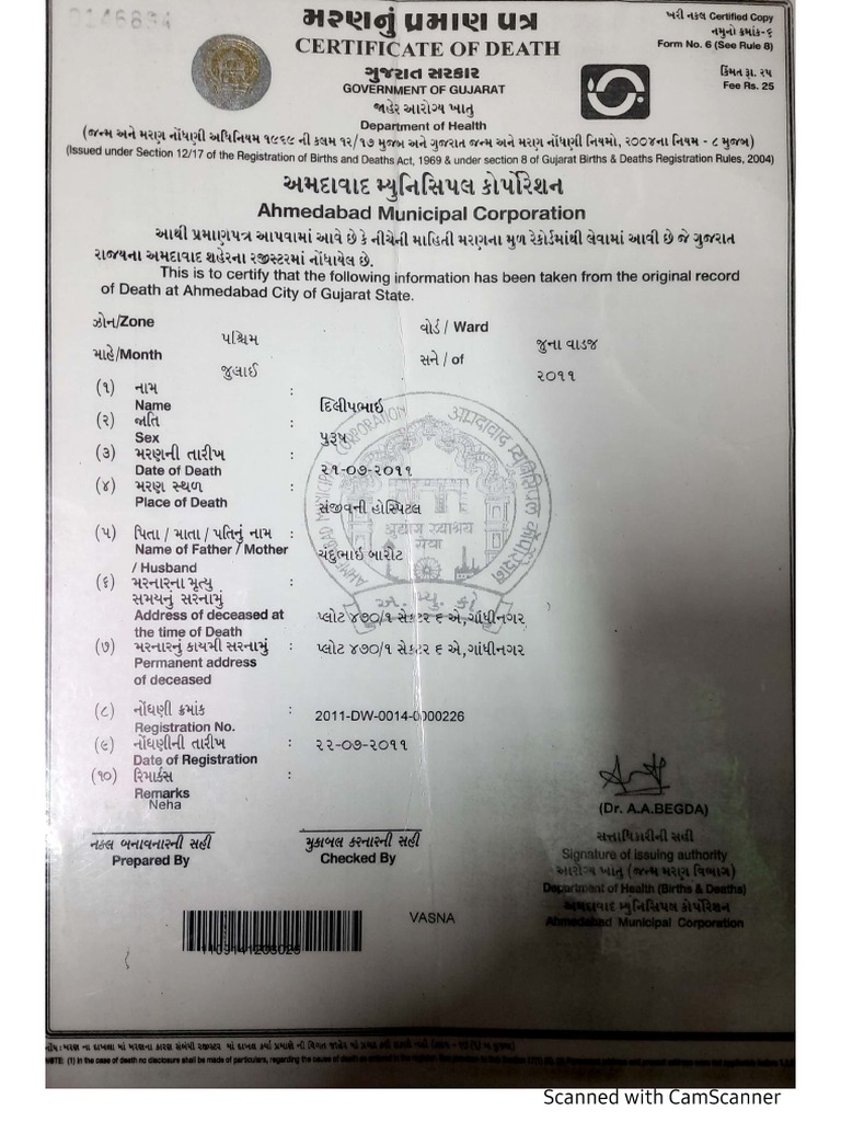 Death Certificate | PDF