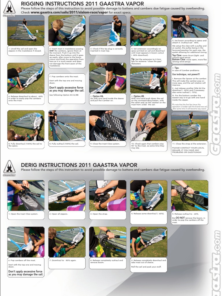 2011 Gaastra Vapor Rigging Guide | PDF | Sail | Sailing Ships