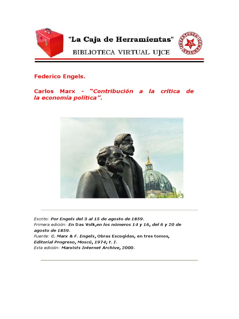 Contribucion A La Critica de La Economia Politica | Download Free PDF ... Contribucion A La Critica de La Economia Politica | Download Free PDF ...