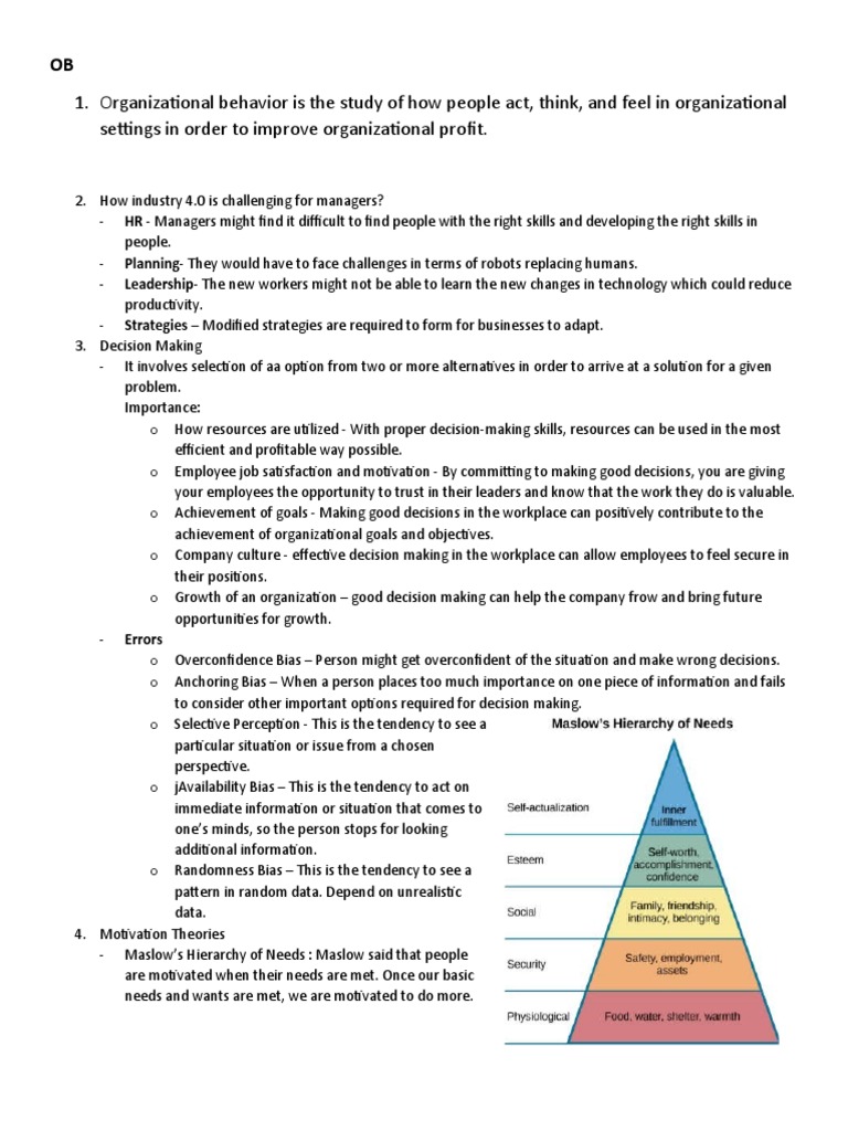 Understanding Organizational Behavior and Management | PDF | Emotional ...