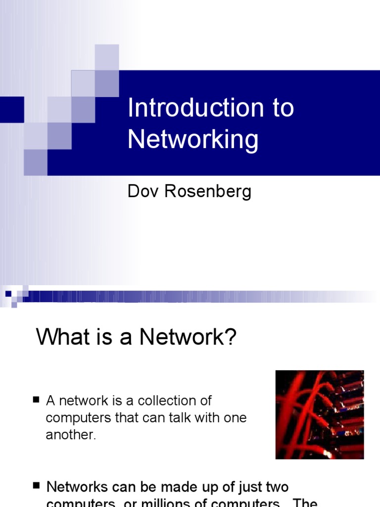 Introduction To Networking: Dov Rosenberg | PDF | Local Area Network | Computer Network
