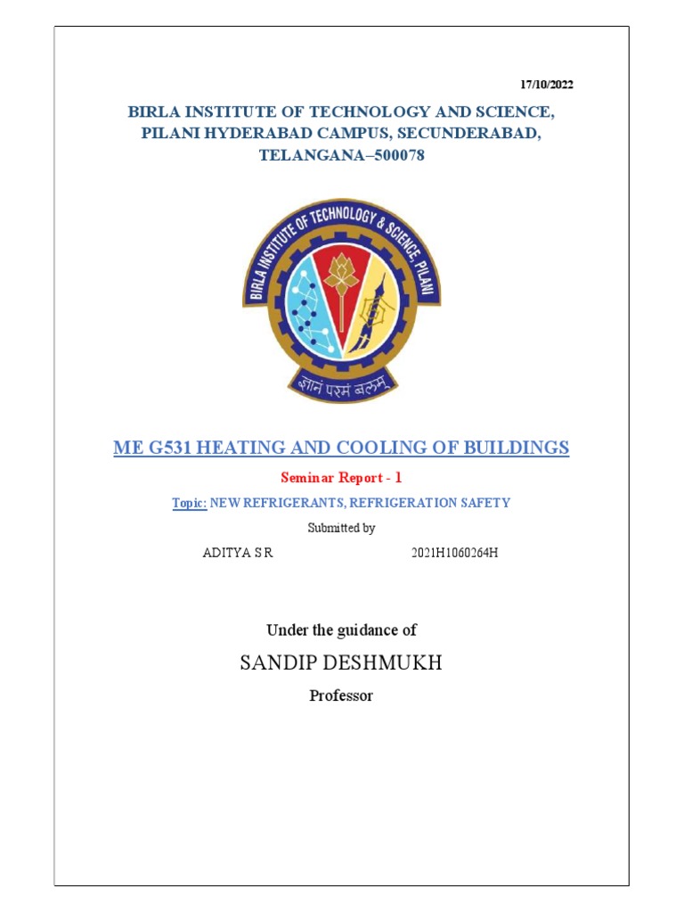 Refrigerant - Report Week1 | PDF | Refrigeration | Gases
