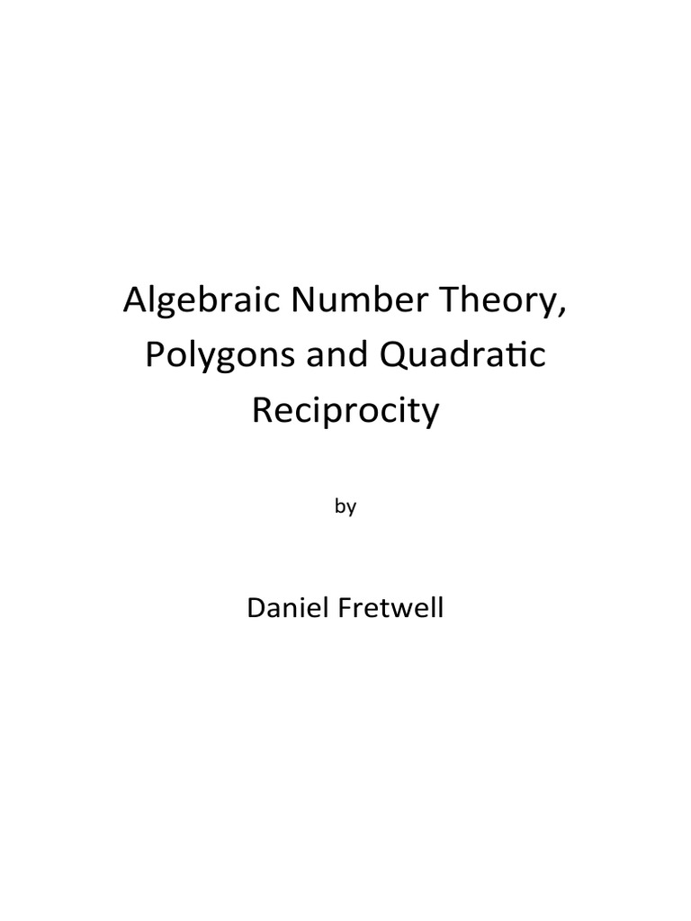 Algebraic Number Theory Polygons And Qua Pdf Field Mathematics Basis Linear Algebra