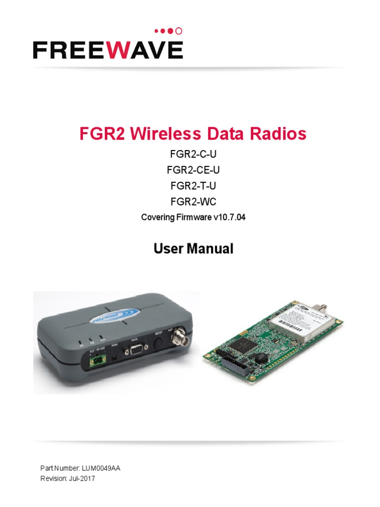 FGR2 User Manual | PDF | Computer Network | Radio