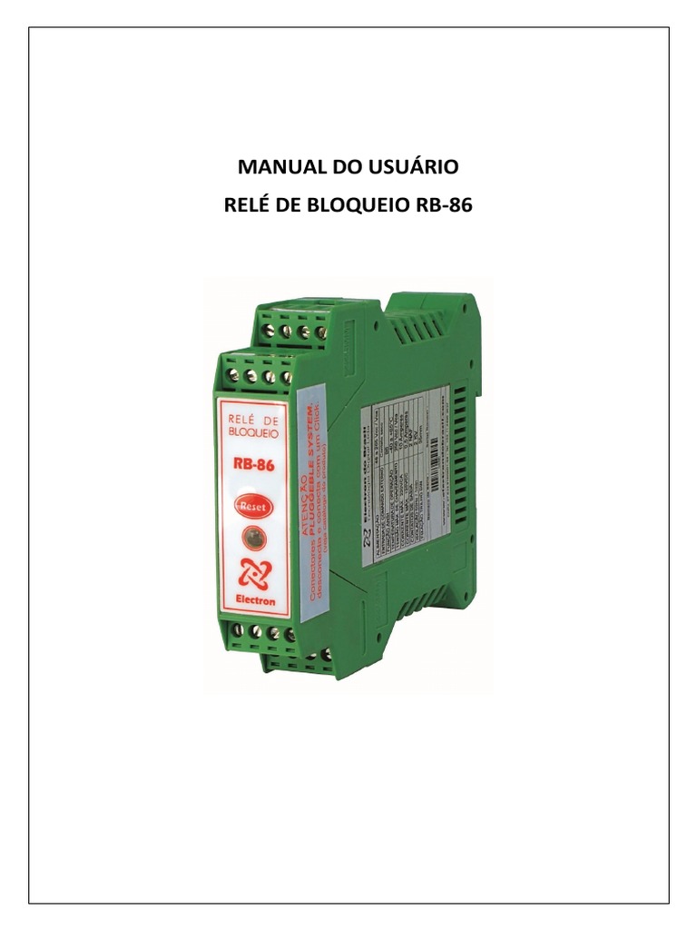 Guia do Usuário para o Relé de Bloqueio RB-86: Características ...