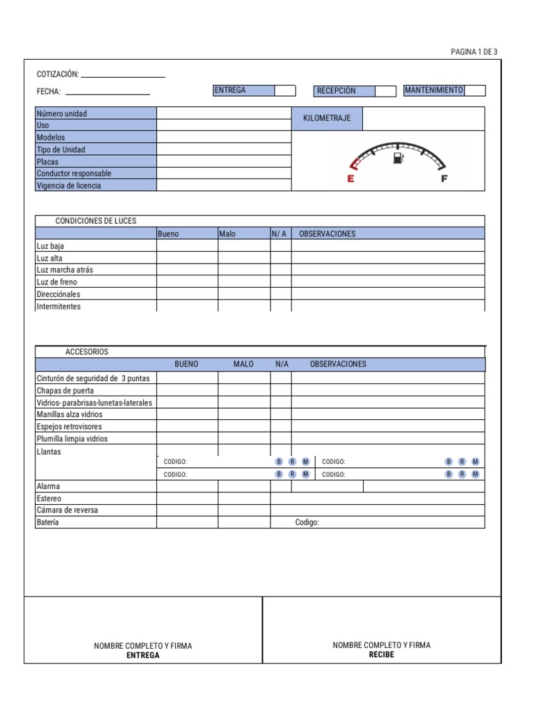 CHECKLIST Refrigerada | PDF | Coche | Vehículos de ruedas