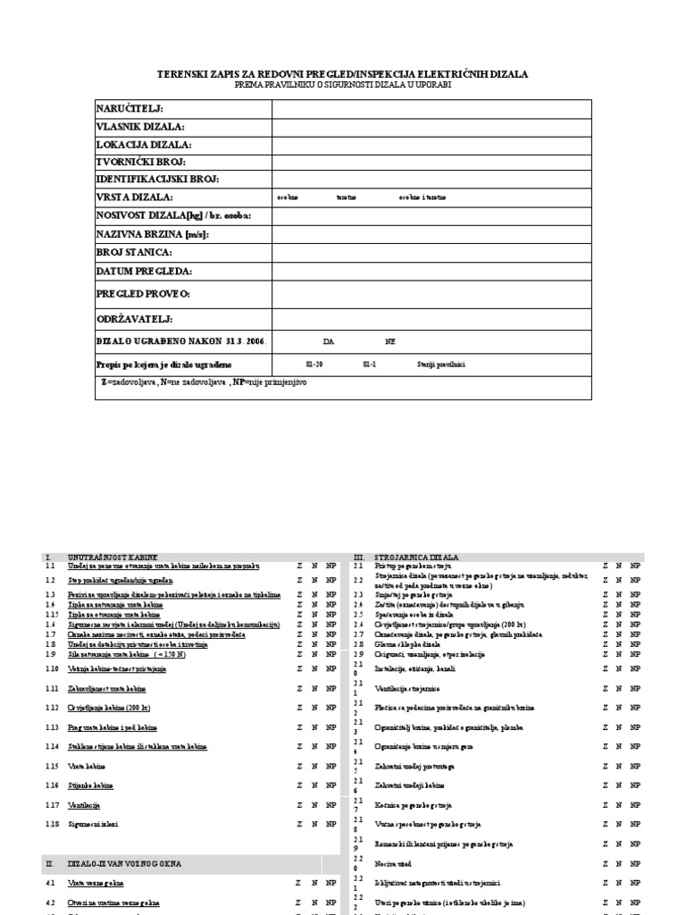 Terenski Zapis Za Redovni Pregled | PDF
