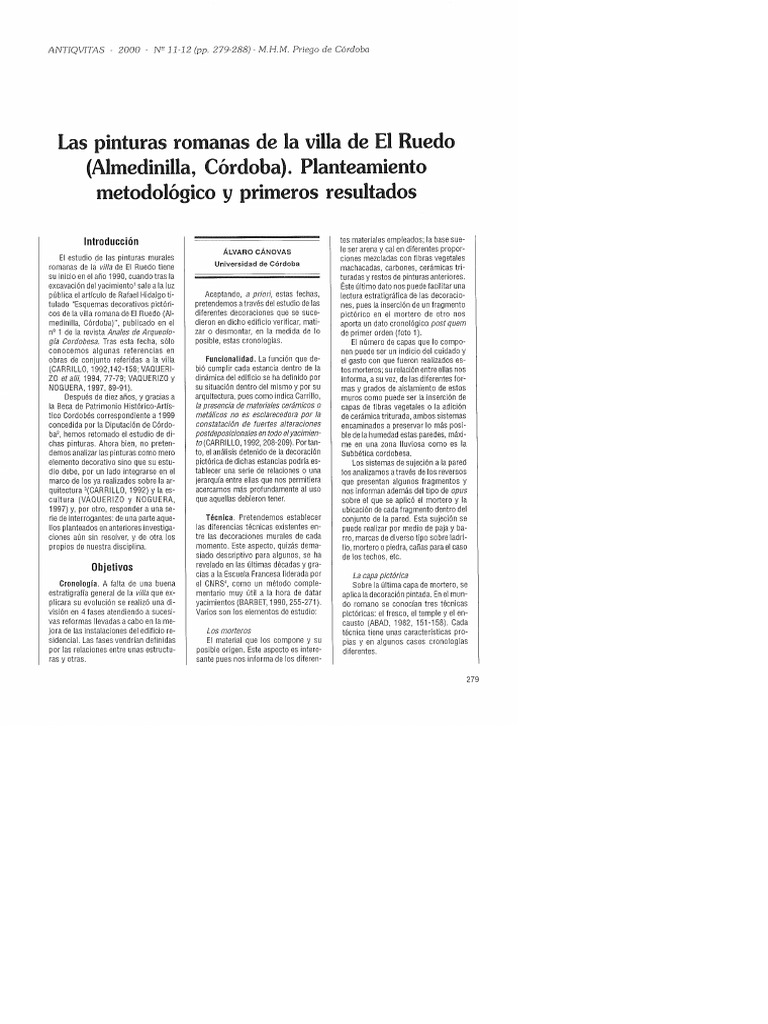 A.CÁNOVAS - Las Pinturas de La Villa EL RUEDO | PDF