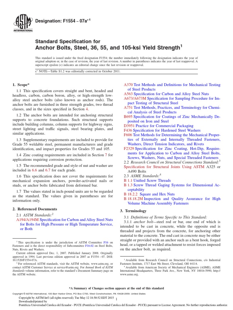 Astm F1554 | PDF