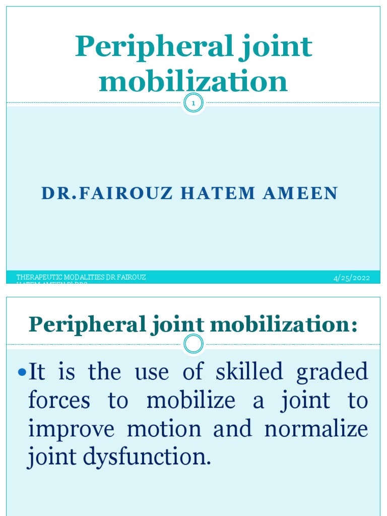 11-Joint Mobilization | PDF | Anatomical Terms Of Motion | Joint