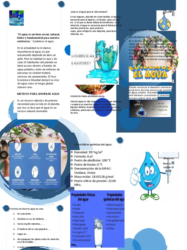 El Agua Es Un Bien Social Folleto | PDF | Agua | Economias