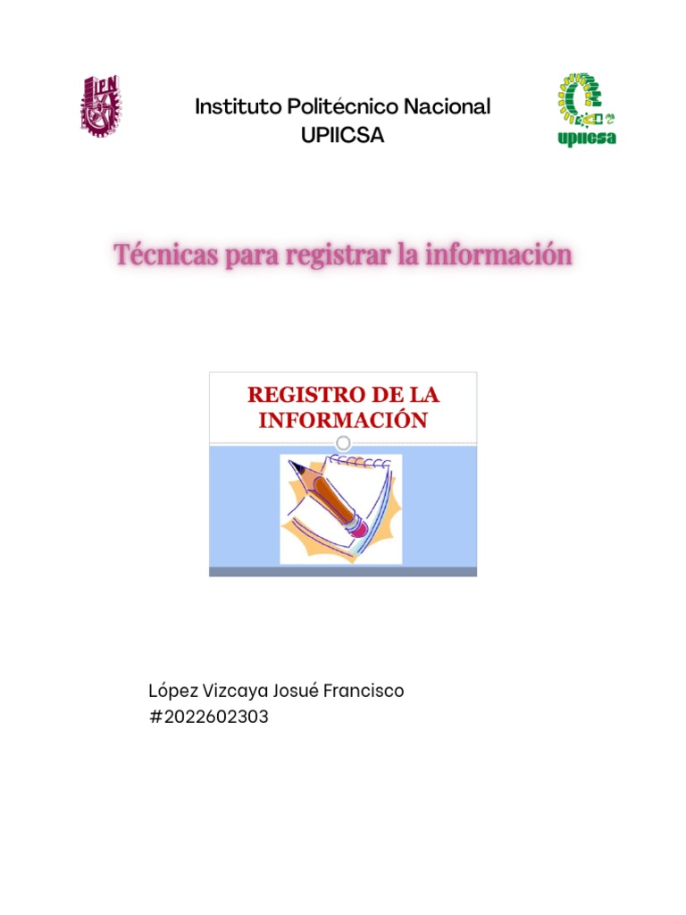 Técnicas para Registrar La Información | PDF | Información | Informática