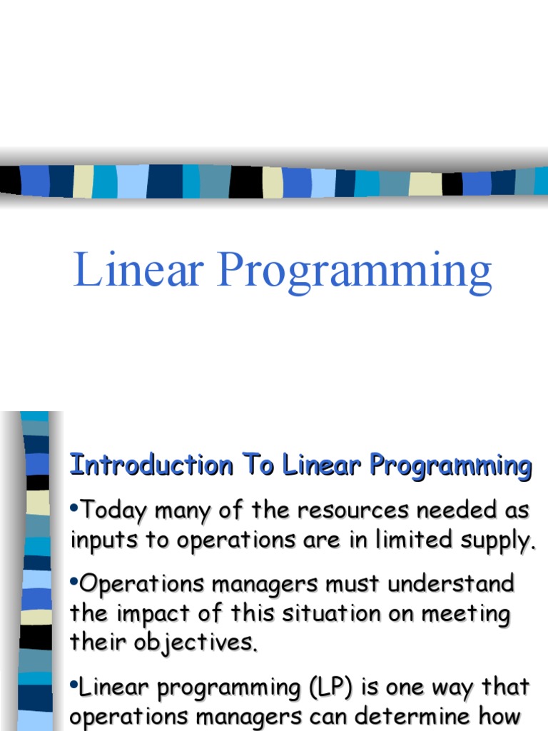 Linear Programming Basics & Examples | PDF | Linear Programming | Concrete