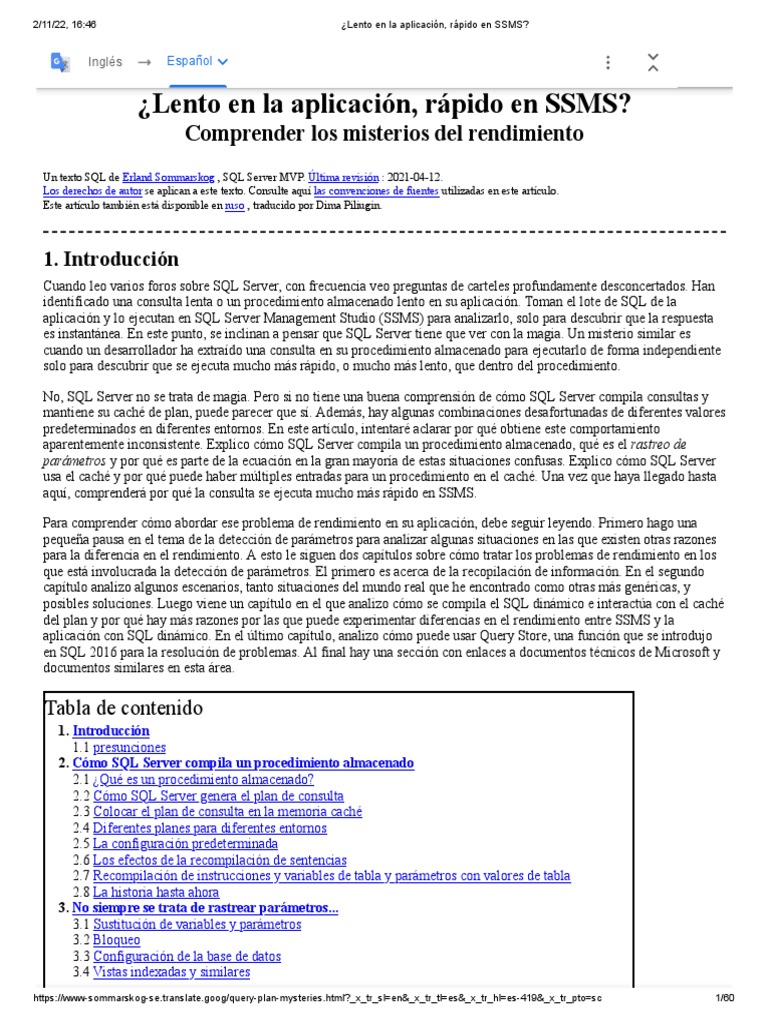 Lento en La Aplicación, Rápido en SSMS | PDF | Servidor SQL de Microsoft | SQL