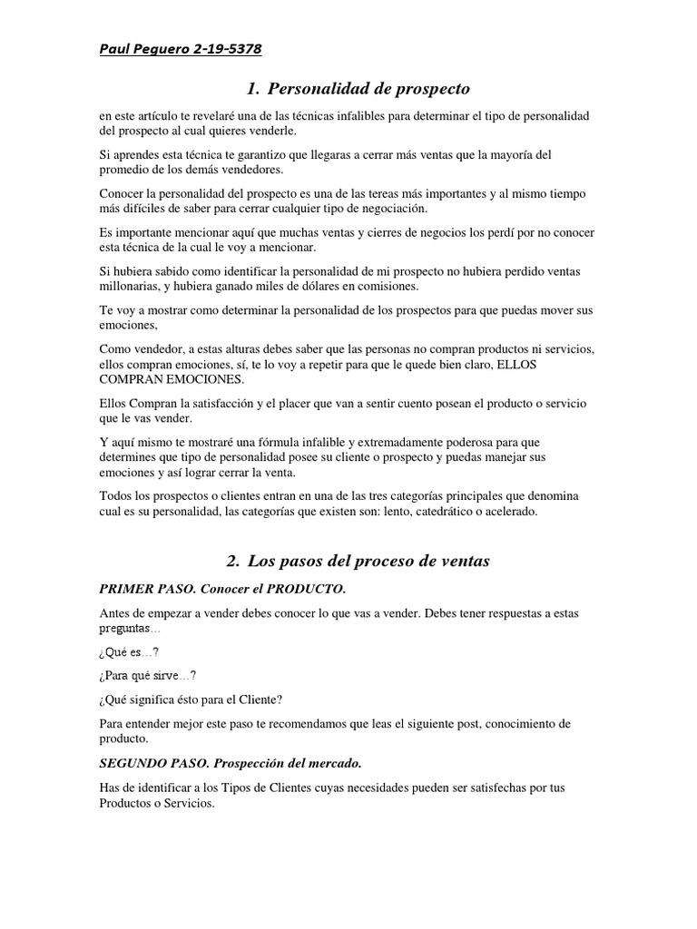 Identificación de Prospectos en Ventas | PDF | Cliente | Producto (Negocio)