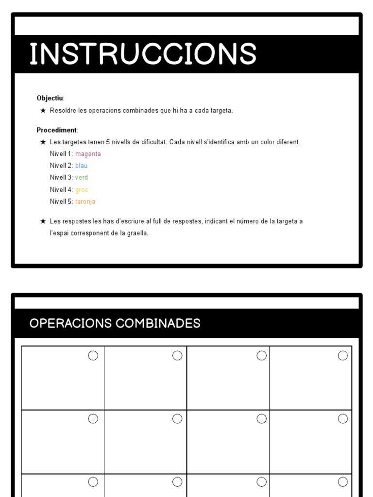 Operacions Combinades | PDF