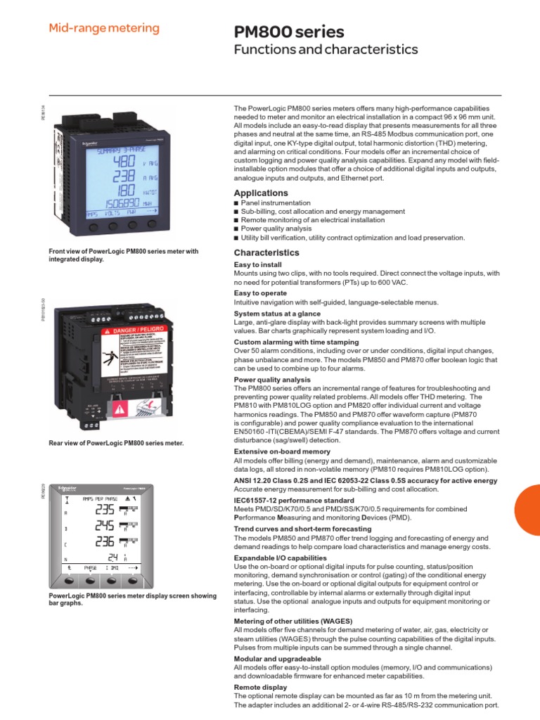 PowerLogic PM800 Series Overview | PDF | Ac Power | Relay