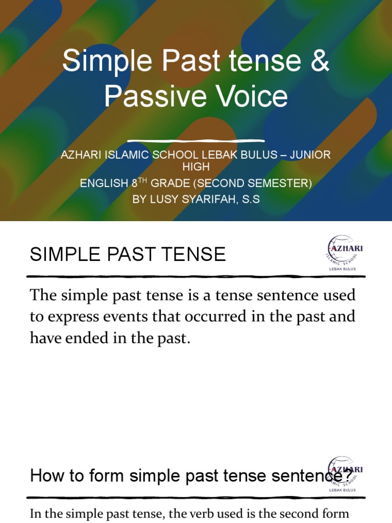 Simple Past Tense & Passive Voice (English) | PDF