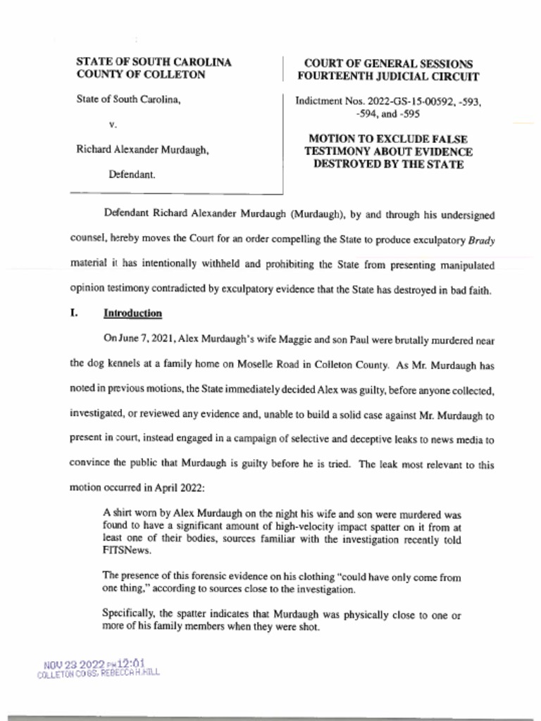 Motion To Exclude False Testimony | PDF