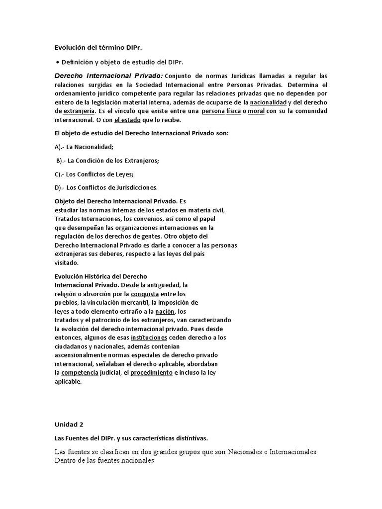 Evolución Del Término DIPr | PDF | Nacionalidad | Estado (política)