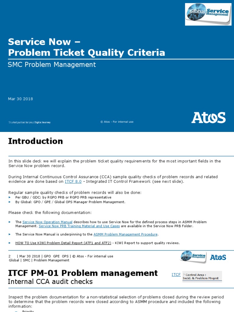 SNOW - Ticket Quality Criteria | PDF | Computing