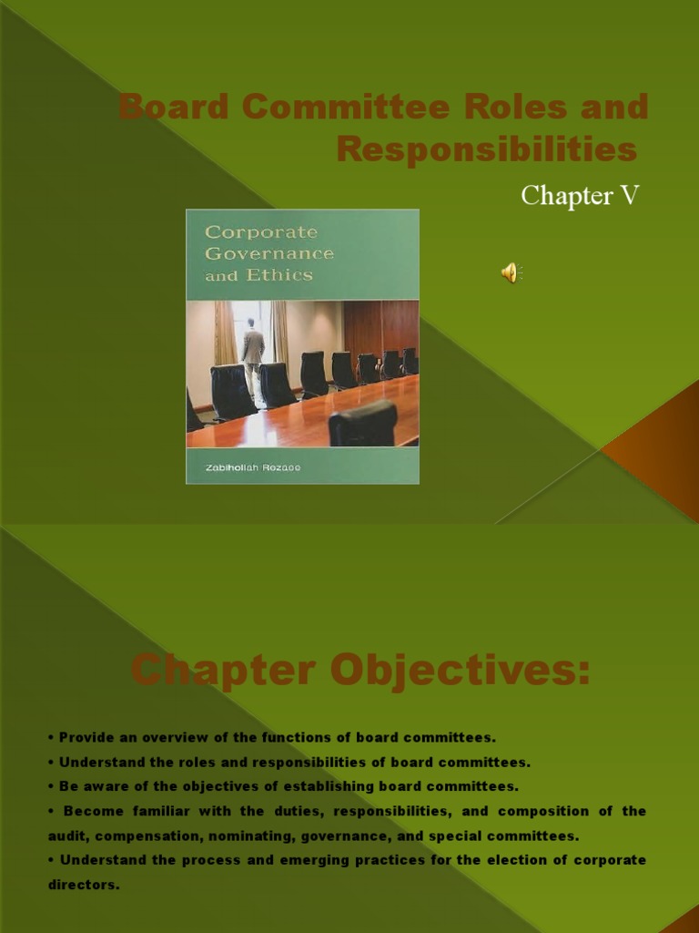 Board Committee Roles and Responsibilities | PDF Board Committee Roles and Responsibilities | PDF