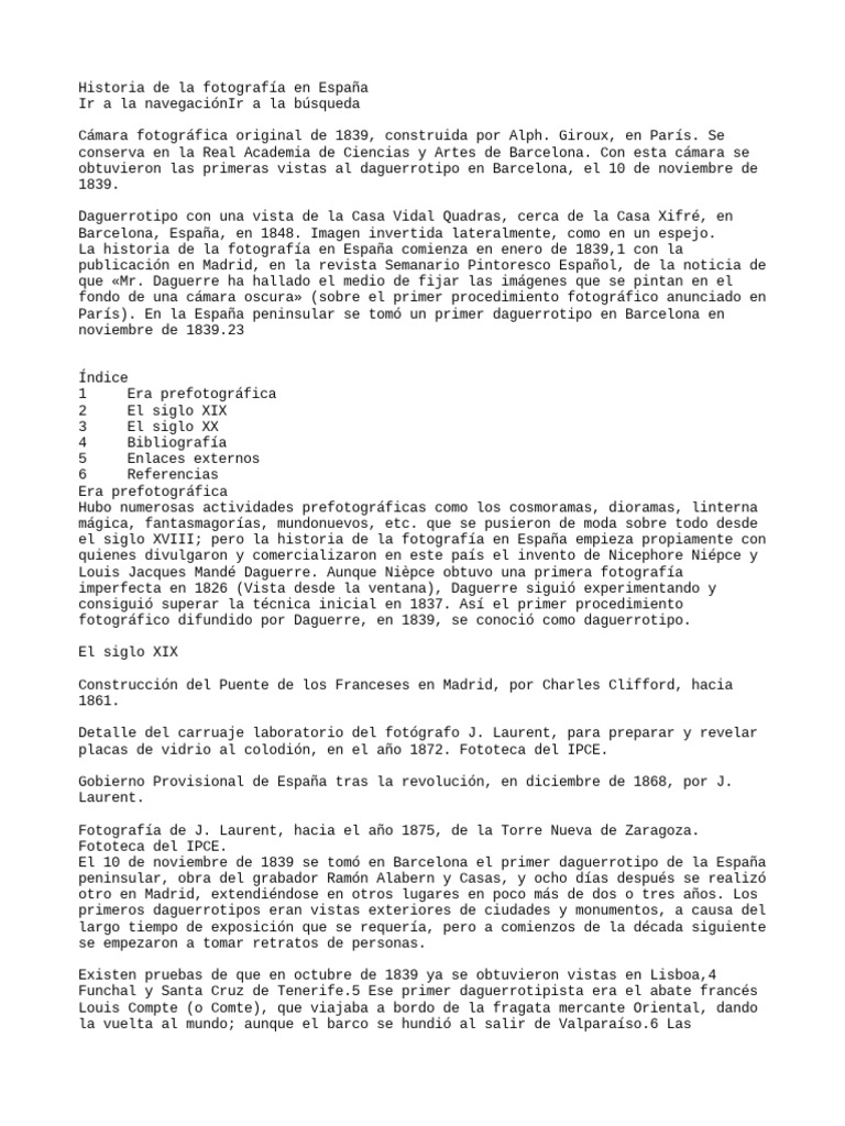 Historia de La Fotografia en España | PDF | Las artes | Aficiones