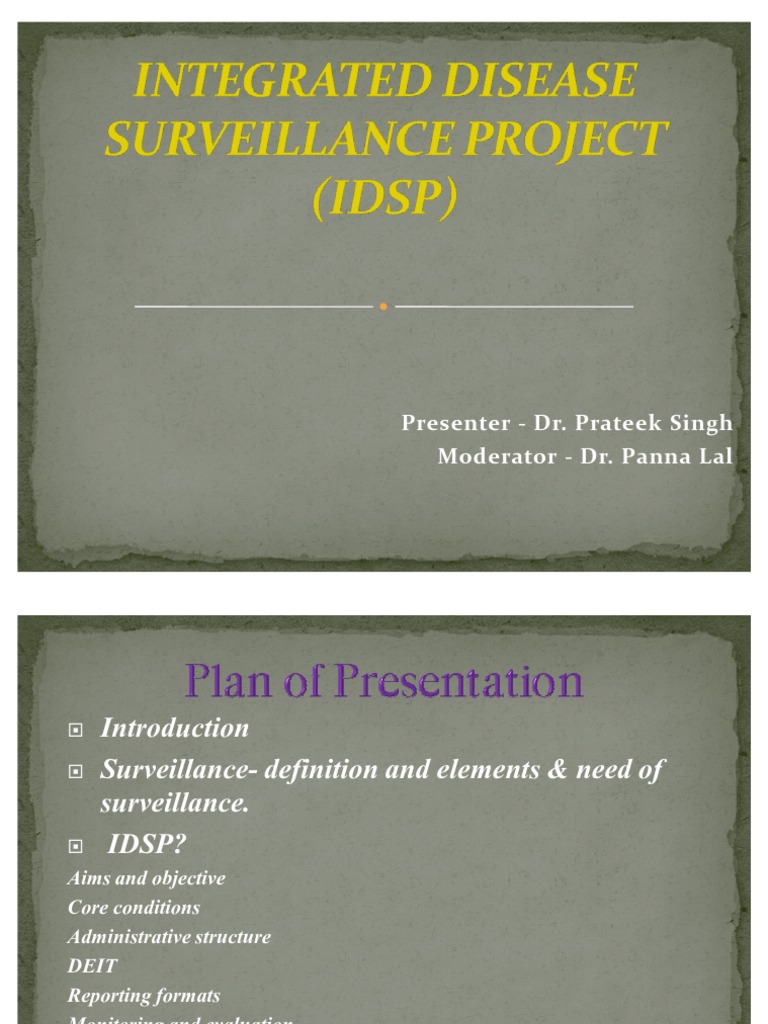 Integrated Disease Surveillance Project (Idsp) | PDF | Public Health ...