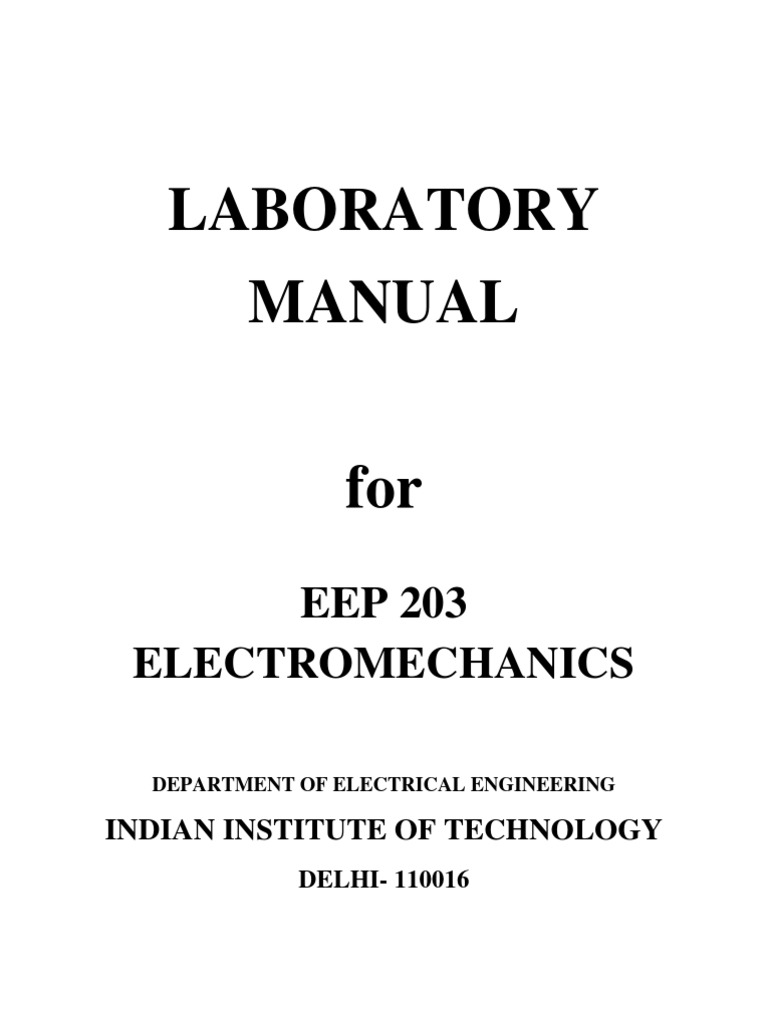 Eep 203 Electromechanics Laboratory | PDF | Transformer | Electric ...