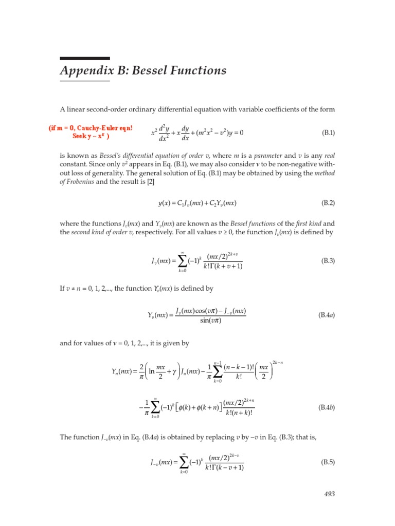 Bessel Functions Review | PDF | Differential Equations | Ordinary ...
