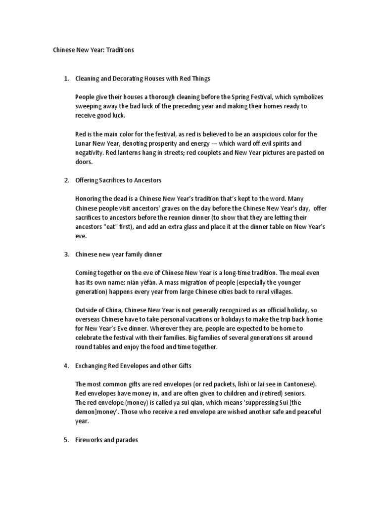 Chinese New Year Pdf East Asia Traditions
