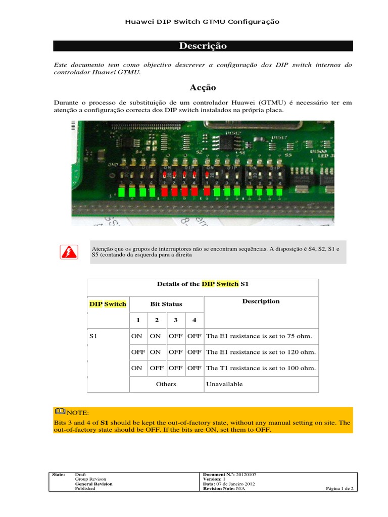 GTMU DIP Switch Configuration Guide | PDF