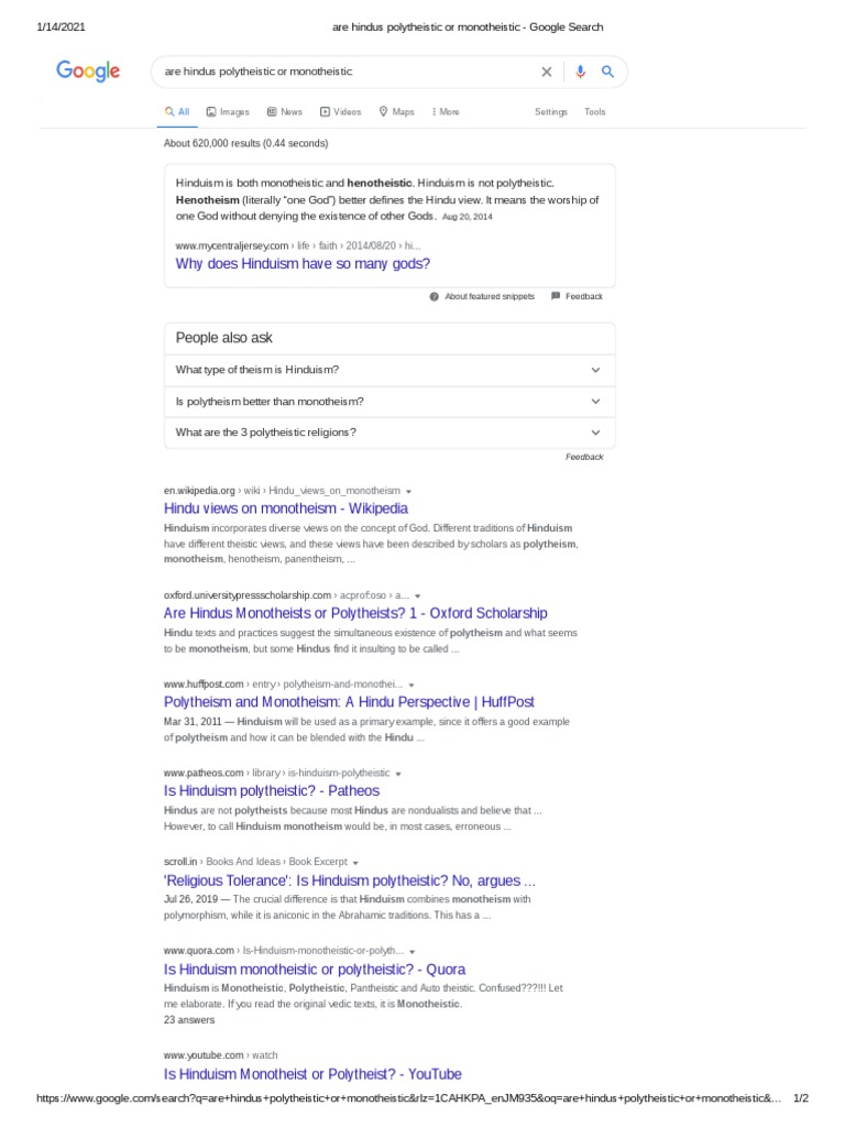 Are Hindus Polytheistic or Monotheistic - Google Search | PDF ...